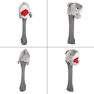 MAGT Golf Head Cover, Shark Head Golf Club Cover Cute Animal Golf Headcovers for 3 and 5 Wood Driver (14.6 * 7.1 * 4.3 Inch)