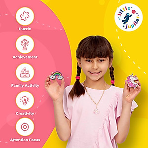 Little Jupiter Unicorns and Rainbows Diamond Art Magnets Set - 8pcs - Diamond Art for Kids - Diamond Art Kits for Kids w/Diamond Art Stickers - Diamond Art Kits - Kids Diamond Art Kits