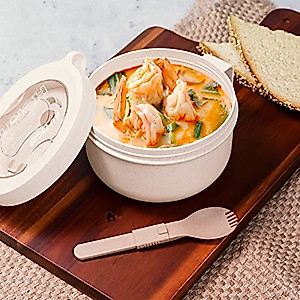 Chiir Microwave Soup Mugs with Lids, Microwave Safe Mug for Ramen Noodles, Soup, Beverages, 28.74 Ounces, Off-White