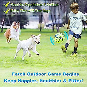 Dog Toys Giggle Ball Interactive Dog Treat Toys Wobble Wiggle Waggle Giggle Ball Make Noise Fun Sound Food Dispenser Soccer Toy Dog Puzzles IQ Train for Puppy Small Medium Dogs Favorite Gift Green