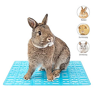 Niteangel 2 Pieces Rabbit Playpen Feet Mats for Cage, Comes with 4 Fixed Tabs (Blue)