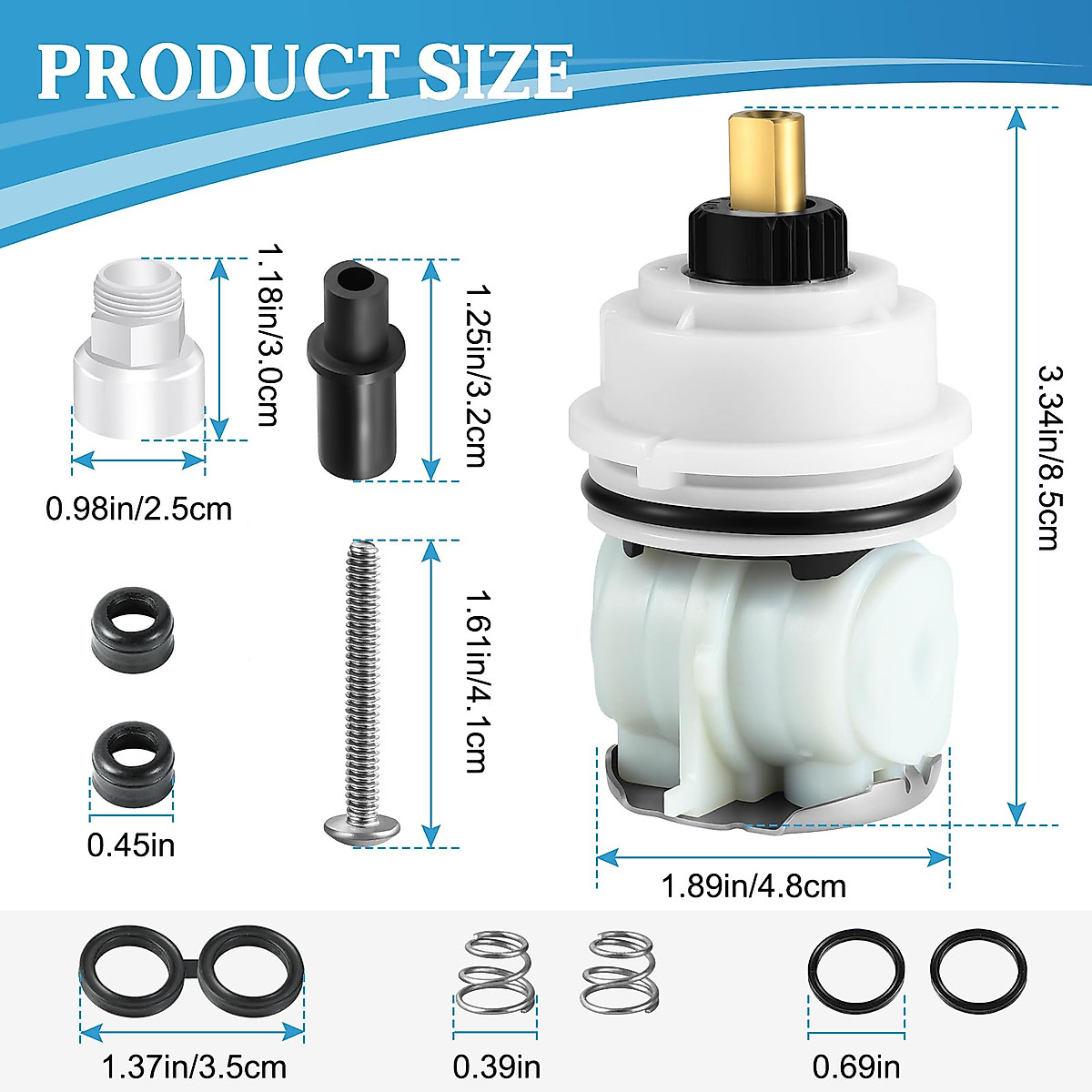 RP32104 Shower Cartridge Replacement,Compatible with Delta Monitor 1700 Series (1998-2005) Showers, RP32104 Cartridge Assembly for Tub/Shower Faucet Valve