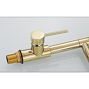 Kitchen Faucet with Pull Down Sprayer Gold Pull Out Kitchen Faucets Commercial Spring Kitchen Sink Faucet Hot and Cold Water Deck Mounted Brass Sink Tap 2 Spout with Standard Fittings