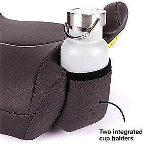 Diono Solana, No Latch, Pack of 2 Backless Booster Car Seats, Lightweight, Machine Washable Covers, Cup Holders, Black