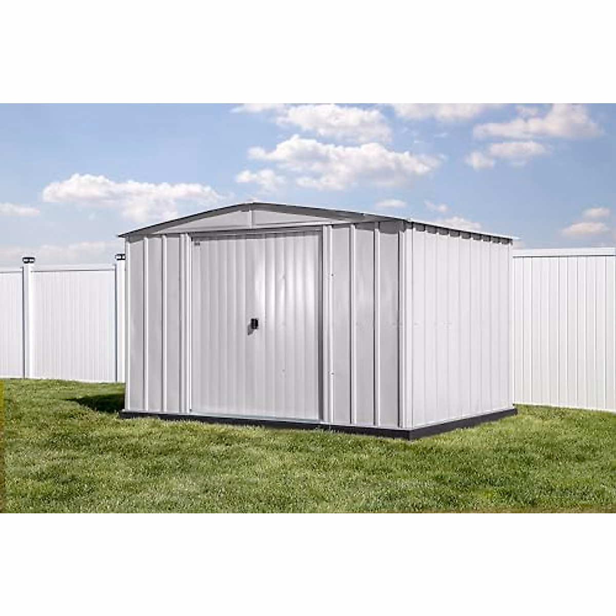 Arrow Classic Steel Storage Shed, 10x8, Flute Grey