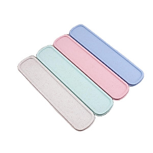 OriGlam 1pcs Portable Flatware Box Travel Tableware Storage Case Box, Utensil Case Flatware Storage Box for Cutlery Kit (Blue)