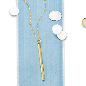 Ross-Simons 14kt Yellow Gold Vertical Bar Pendant Necklace. 18 inches