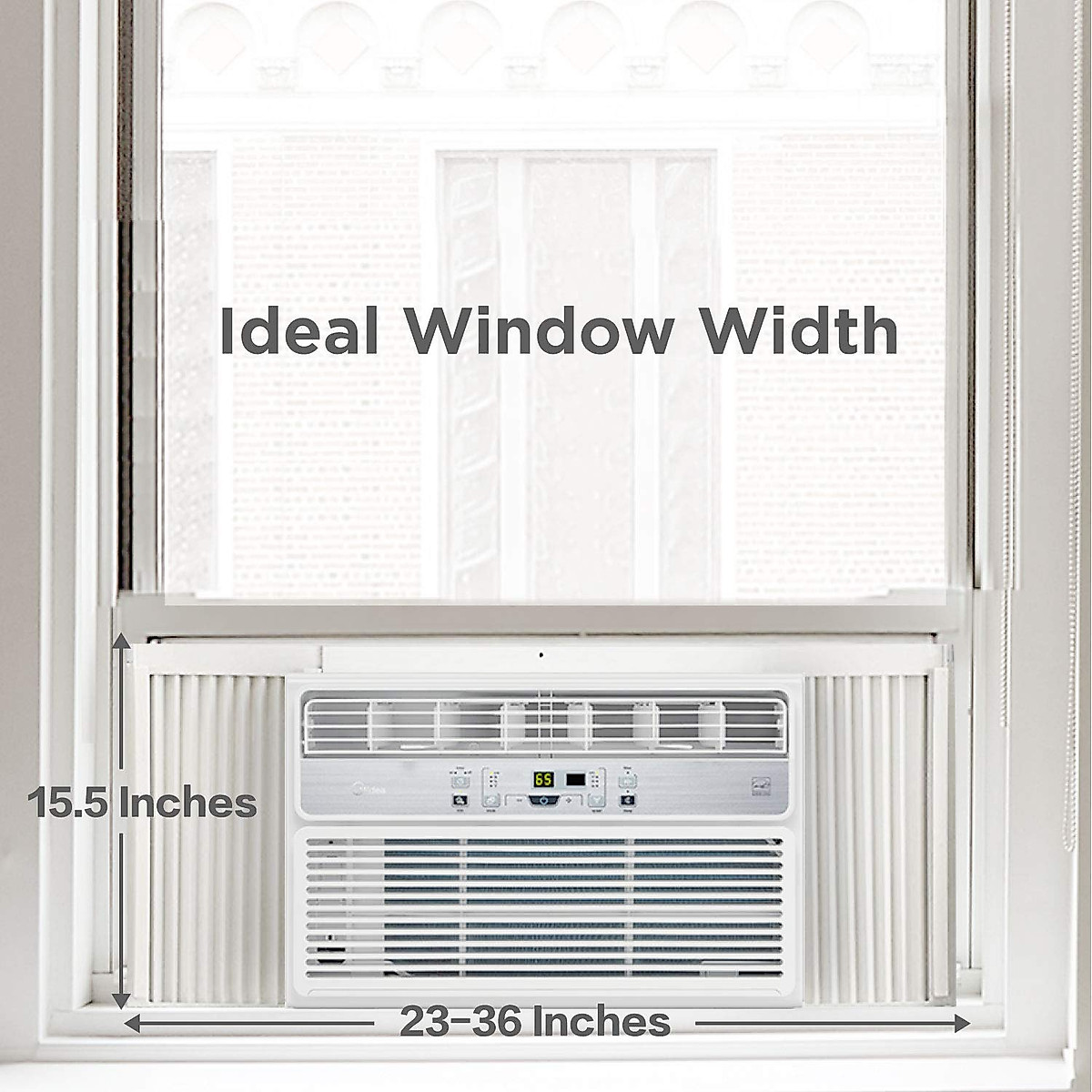 MIDEA EasyCool Window Air Conditioner - Cooling, Dehumidifier, Fan with remote control - 8,000 BTU, Rooms up to 350 Sq. Ft. (MAW08R1BWT Model) (Renewed)