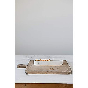 Creative Co-Op White Marble Cracker Dish