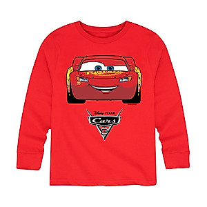 Disney Cars - Lightning McQueen - Toddler and Youth Long Sleeve Graphic T-Shirt - Size Large Red