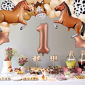 Cowboy Party Balloons First Rodeo Birthday Party Decorations Boy 40 Inch Western Cowboy Horse Themed Balloons For Birthday Party 1st Wild West Party Supplies for Arch Garland Party Baby Shower