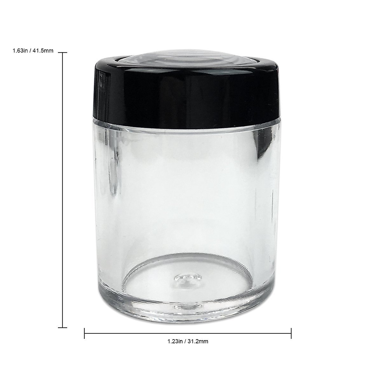 (Quantity: 12 Pieces) Beauticom 10G/10ML Acrylic Transparent Cylinder Sifter Container Jar with Clear Lid Window