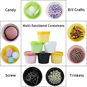 LONGWAY 3.4oz/100ml Empty Leakproof Cosmetic Pot Jars，Wide-Mouth Plastic Mask Container with Dome Lids for Beauty Products, DIY Slime Making or Travel Storage MakeUp（Black）