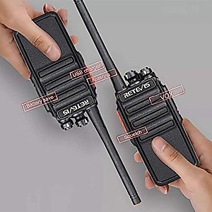 Case of 6,Retevis H-777S Walkie Talkies Long Range,Portable Two Way Radios with Six-Way Multi Gang Charger,Clear Voice, Hands Free 2 Way Radio,for School,Warehouse,Restaurant