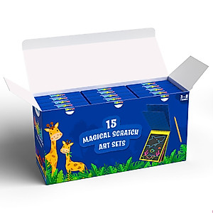 Skillmatics Party Favors (Pack of 15) - Magical Scratch Art Set for Kids, Animals, Goodie Bag, Stocking Stuffers, DIY Craft Activity, Christmas Gifts for Girls, Boys Ages 3, 4, 5, 6, 7, 8