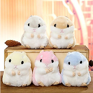 Cuddly Hamster Soft Stuffed Animals Cushion Toy Doll, 4" /10cm Mouse Plushie Toys Best Birthday Gifts for The Children Kids Baby Toys (Khaki)