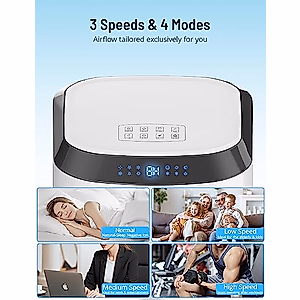 PARIS RHÔNE Evaporative Air Cooler, 4-in-1 Evaporative Cooler, Portable Swamp Cooler with Negative Ion, LED Display, 2.6Gal Water Tank, Remote Control, Casters for Home, Office