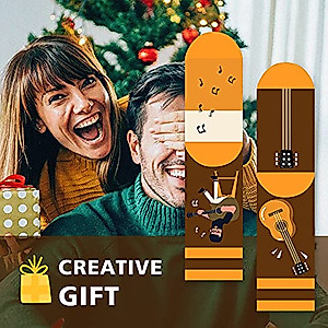 Funny Guitar Socks Men Teen Boys - Music Fun Novelty Crazy Funky Silly Crew Cool Socks 9-11 Musical Musician Guitar Teacher Valentines Day Gifts for Music Lovers Christmas Stocking Stuffers