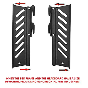 woiron 2 Pcs Down Hook Bolt-on to Hook-on Conversion Bracket for Headboard or Footboard, Hook on Bed Frame Brackets Adapter, Hook on Bed Rails