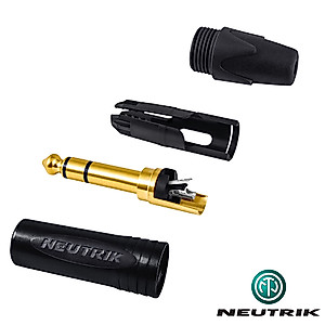 WORLDS BEST CABLES 5 Foot - Balanced TRS Patch Cable Custom Made Using Mogami 2549 (Black) Wire and Neutrik NP3X-B Gold TRS Stereo Plugs