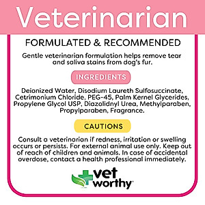 Vet Worthy Tear Stain Pads for Dogs - Solution Soaked Pads - Remove Stains from Dogs Fur - Gentle and Safe - 90 Pads.