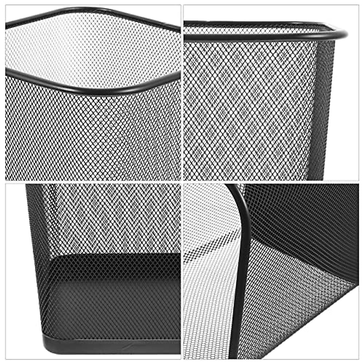 GANAZONO Small Plastic Wastebasket Square Waste Paper Basket Mesh Paper Trash Bin Metal Garbage Can Iron Trash Bin Garbage Container for Kitchen Home Office (Black S) Waste Paper Basket