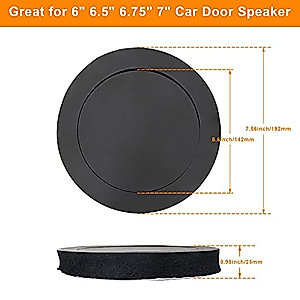 6.5" Foam Speaker Enhancer, AngleKai 4Pcs Self Adhesive Speaker Fast Rings, Universal High Rebound Sponge Bass Blocker Kit for Car Door Speaker Foam Rings