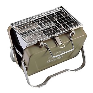 Captain Stag UG-79 Barbecue Stove, Grill, V-Shaped, Tabletop Grill, B6 Type, Khaki, Monte