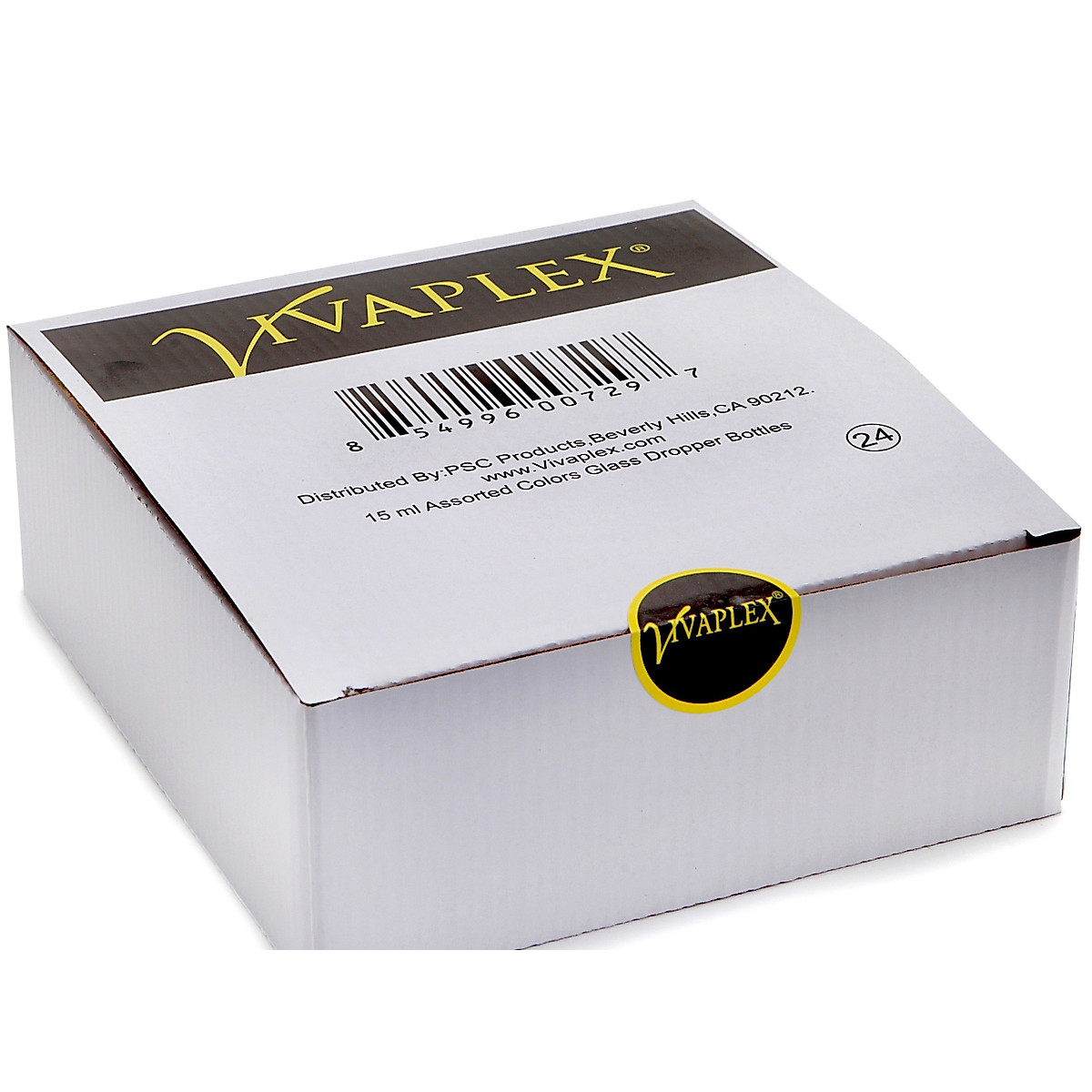 Vivaplex, 24, Assorted Colors, 15 ml (1/2 oz) Glass Bottles, with Glass Eye Droppers