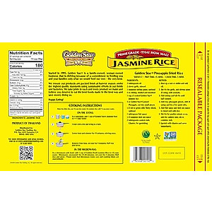 Golden Star Jasmine Rice, 80 oz