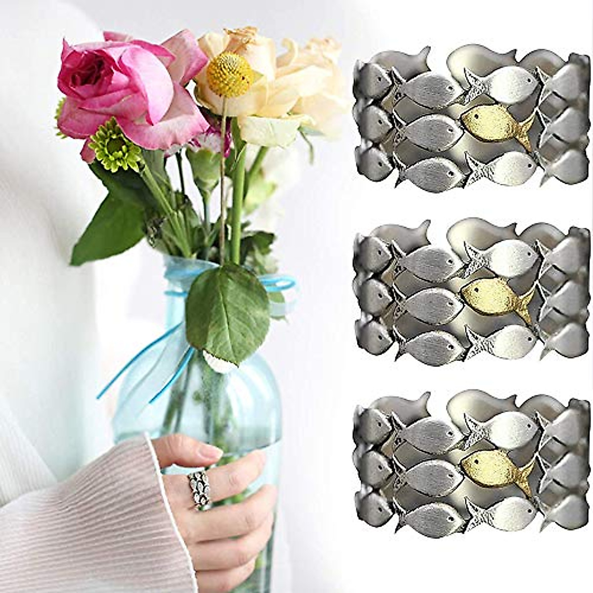 WSLI to My Daughter Swimming Against The Current Ring,Adjustable 2021 New Women's Stacking Opening Rings Finger Ring,Fish Pattern Vintage Jewelry Ring,Best Gift for Women and Girls (1Pc)