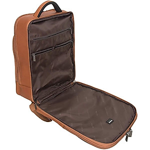 Kenneth Cole REACTION Manhattan Commuter Slim Backpack 16" Laptop Computer & Tablet Travel, Business, Work, School Bookbag, Cognac, Colombian Leather