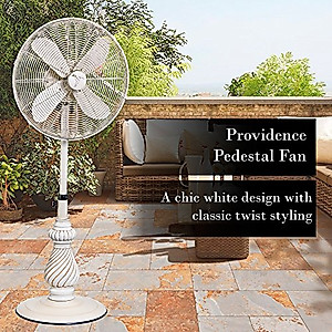 DecoBREEZE Pedestal Standing Fan, 3-Speed Oscillating Fan with Adjustable Height, Providence, Antique Fan, 18 Inches