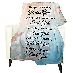 LULINMO Christian Gifts for Women Healing Soft Blanket with Inspirational Religious Lightweight Cozy Plush Throw Blanket for Couch Get Well Soon Gifts for Women Men 40 x 50 inch
