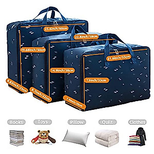JXCOOP Storage Bags,Heavy Duty Moving Bags with 3 Different Sizes Packing Totes for Storage,Moving Supplies Bins and Sturdy Camping Bag, Space Saver Bag,Organizer Bag for Clothes,Toy,Blanket,Quilt