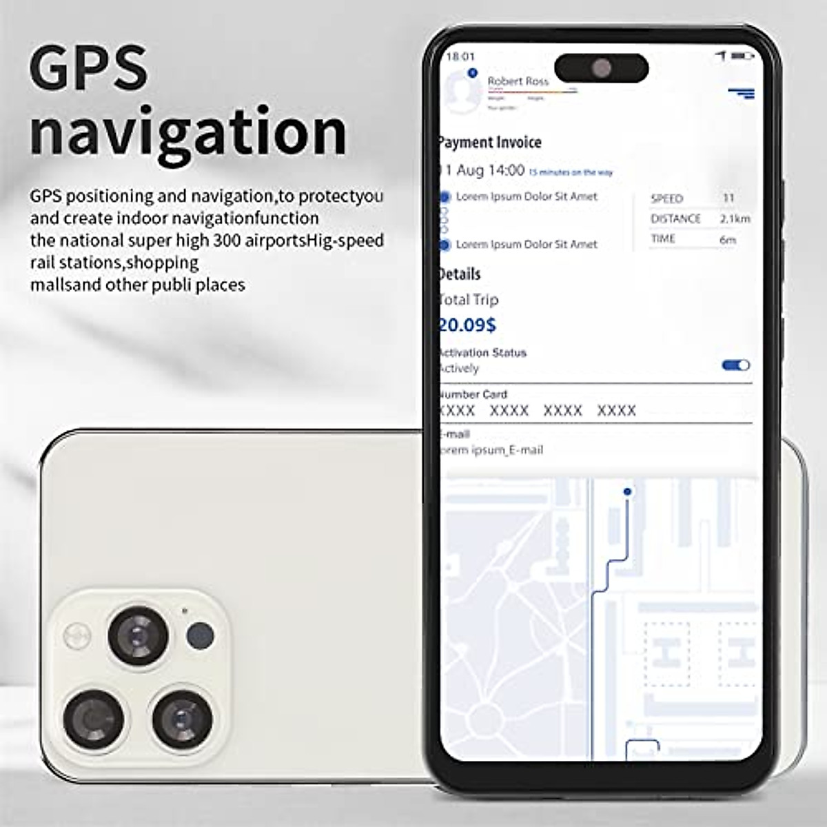 4G LTE Smartphone, Unlocked Cellphone for Android 12 6.6in Touch Screen Mobile Phone Support Face Recognition, Dual Card Dual Standby, Ten Core CPU, HD Camera, 7000mAh (White)