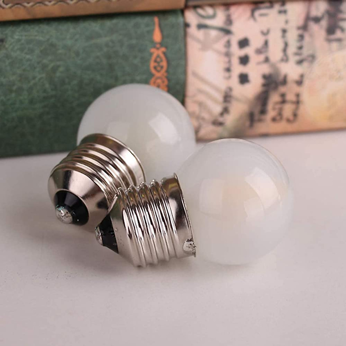 Qixivcom 6 Pack 1.5W White G40 Frosted Bulb LED Bulb E26 Warm White Energy Saving Retro Light String Replacement Bulbs Indoor and Outdoor Decorative Lighting Bulbs Vanity Mirror Billboard Decor