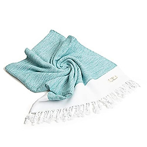 Smyrna Original Turkish Throw Blanket Orientina Series | 100% Cotton, 50 x 60 Inches | Vintage Boho Throw Blankets for Couch, Sofa, Farmhouse and Home Decor | Lightweight and Super Soft (Petrol)