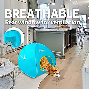 PAWISE Cat Toys Cat Portable Cat Cube Pop Up Collapsible Kitten Indoor Outdoor Toys Pet Foldable Breathable Pet Tent Bed Kitten Puppy House Playing Toy (Color Random)