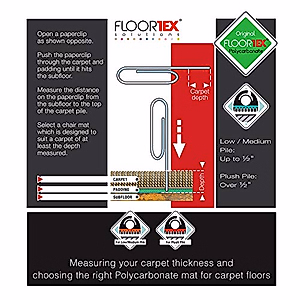 Floortex Polycarbonate XXL Office Mat 60" x 79" for All Pile Carpets