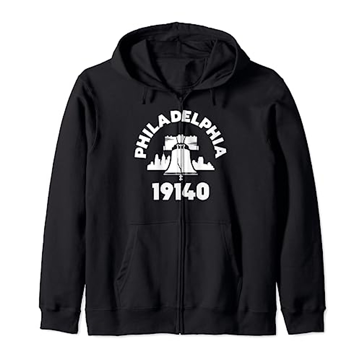 Philly Neighborhood 19140 Zip Code Philadelphia Liberty Bell Zip Hoodie