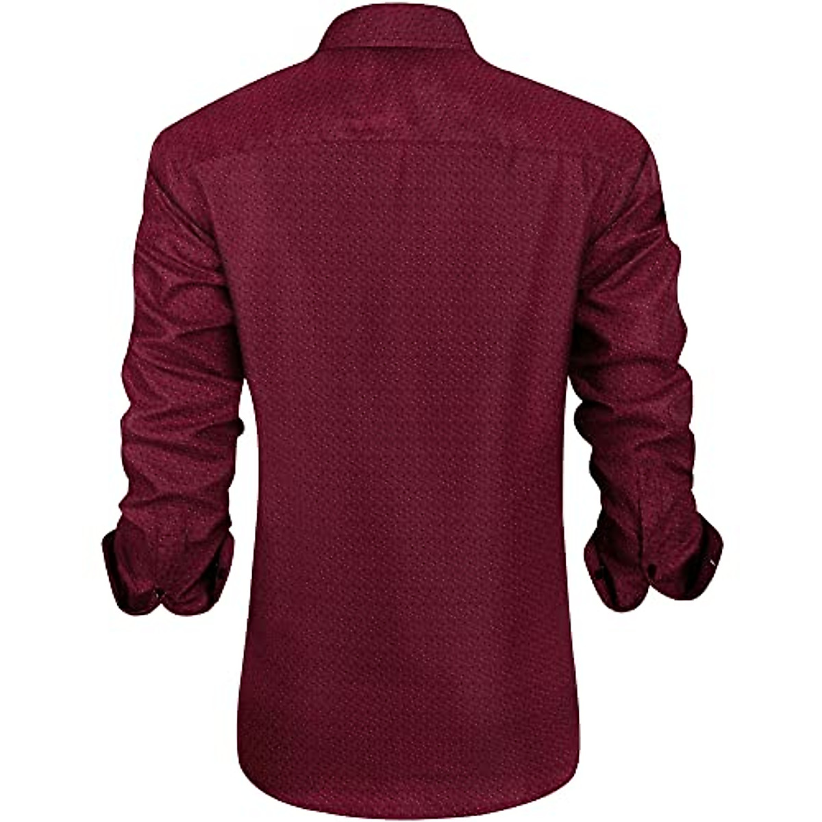 J.VER Men's Casual Long Sleeve Dress Shirt Print Business Button Down Shirts Burgundy 3X-Large