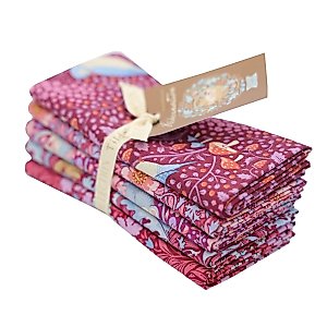 Tilda Fabrics Hibernation Mini Fat Quarter Bundle Hibiscus Mulberry