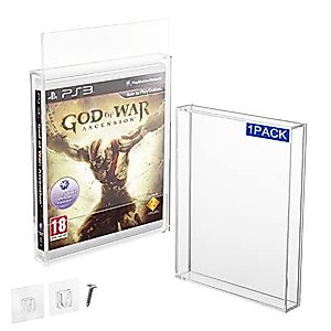 CaSZLUTION Clear Acrylic Video Game Box Protector Case for PS3, PS4, PS5, and Xbox one Game Case, 3mm Thick Dustproof Wall Storage Holder Game Protective Display Case (Pack of 1)