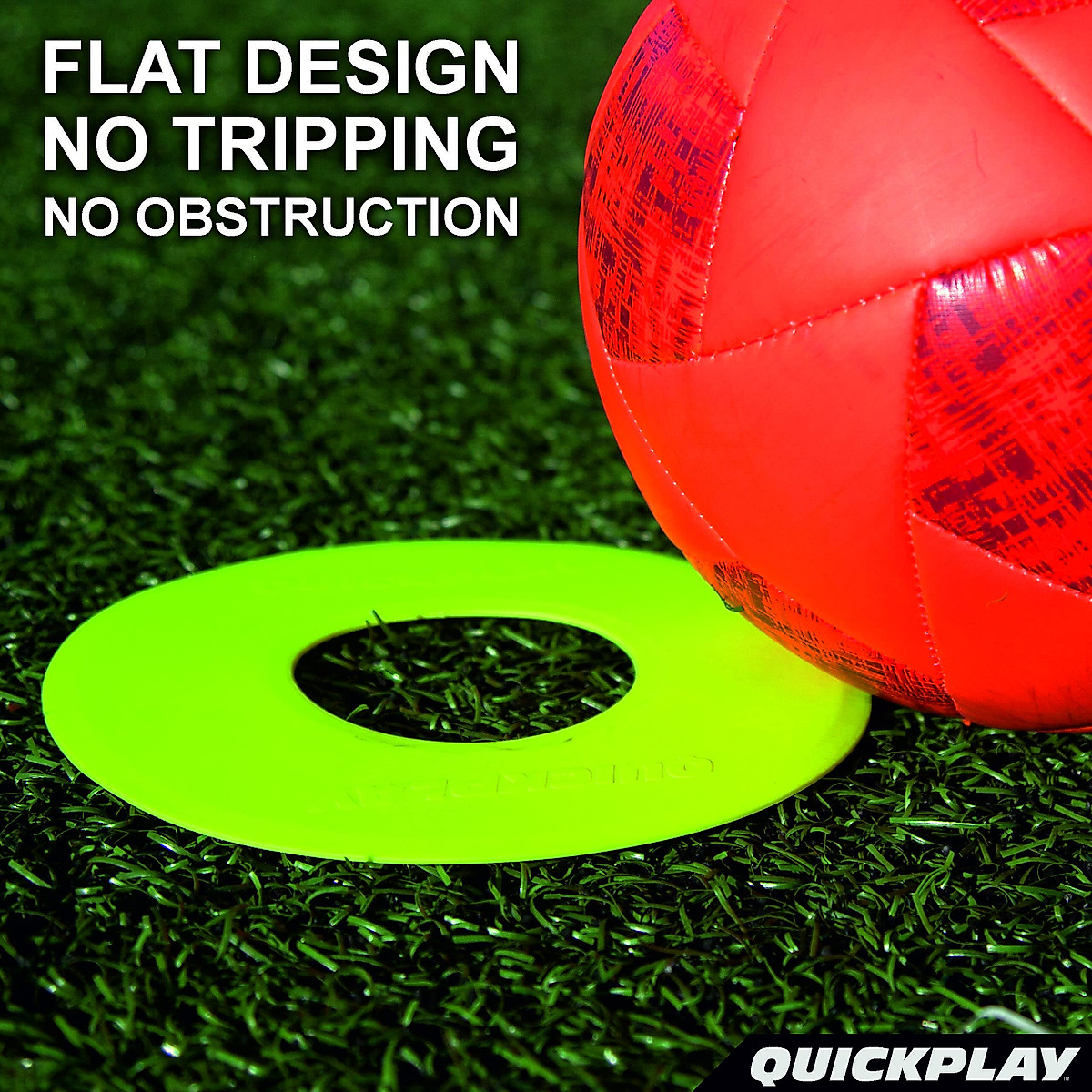 QUICKPLAY PRO Quick-Pick Flat Markers The Original Flat Field Cone! Easy Carry Spot Markers (Set of 10) (Multi-Colored)