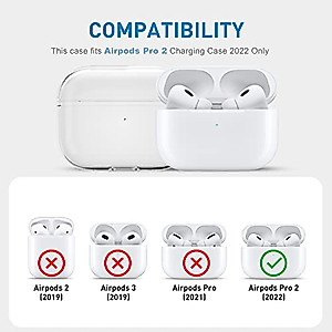Valkit Compatible Airpods Pro 2nd Generation Case, Clear Soft TPU AirPods Pro 2 Case Cover for Women Men Transparent Protective Shockproof iPods Pro 2 Case Skin for Airpods Pro 2nd Gen 2022