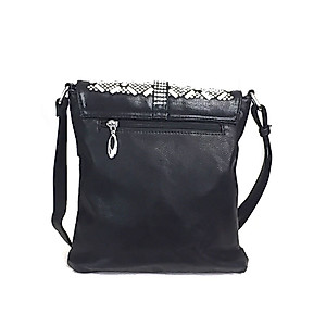 Zzfab Rhinestone Sparkle Top Bling Cross Body Bag Black