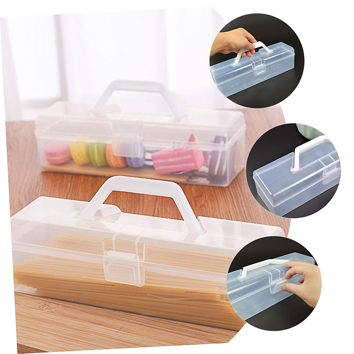 VILLCASE 4pcs Boxes Portable Storage Box Silverware Noodle Storage Container Utencil Storage Case Containers with Lids Coffee Bean Canister Kitchen Food Container Student Simple Drawer Pp