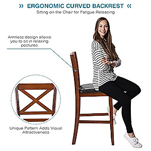 COSTWAY Bar stools Set of 4, Modern 25” Counter Height Dining Pub Stools with X-Shaped Backrest, Soft Cushion & Durable PU Seat, Simplistic Armless Kitchen Chairs for Home, Cafe Store, Restaurant (4)