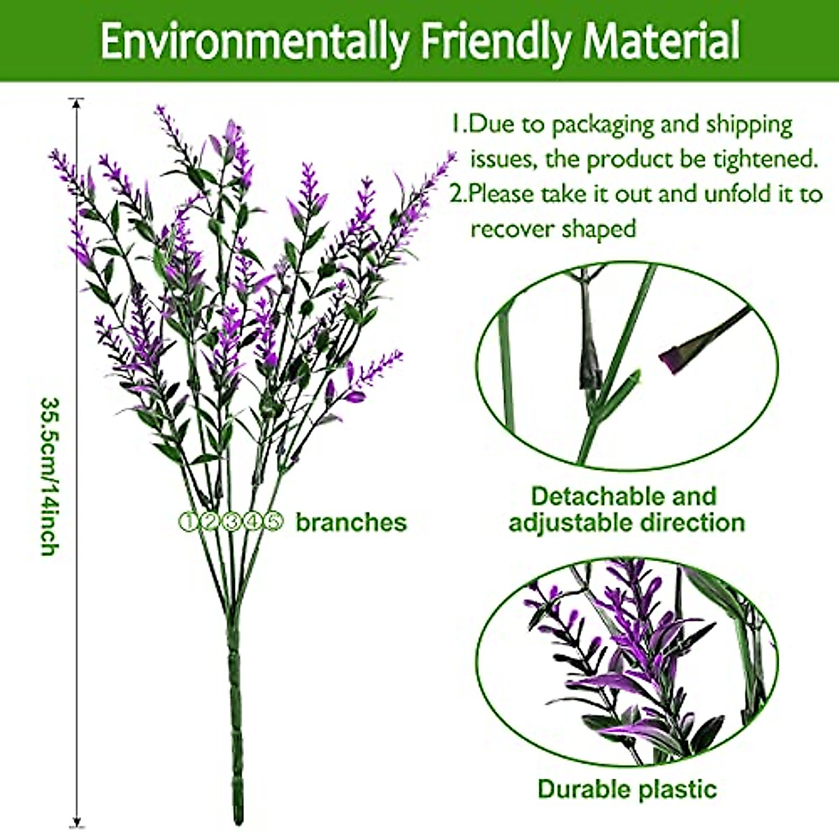 12 Bundles Artificial Lavender Flowers, Greenery Bushes Bouquet, Faux Plastic Greenery for Indoor Outside Hanging Plants, Plastic Fake Plants Flowers Home Garden Wedding Party Decor (Fuchsia)